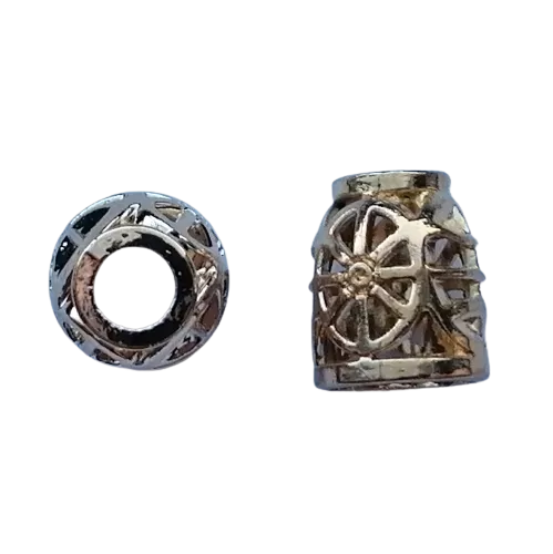 Koord einde metaal 14 mm - gevlochten kegel goud (opening 5 mm)